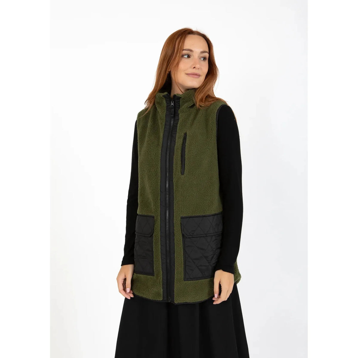 Coster Copenhagen Ladies Lennon Mix Pile Waistcoat - Army/Black – Ellie ...