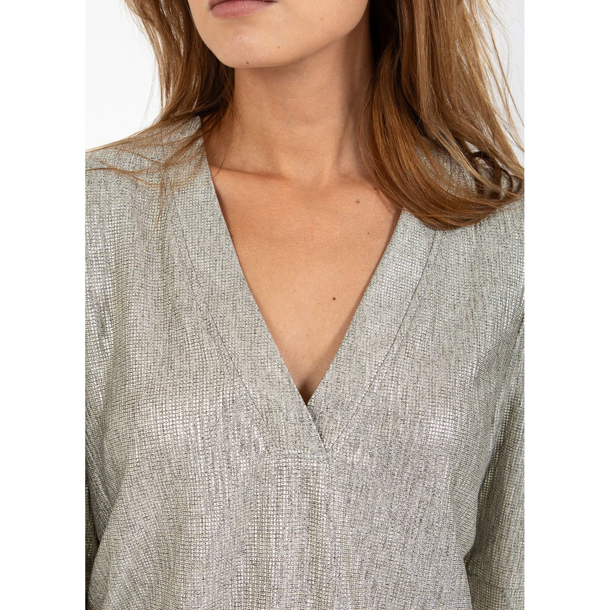 Coster Copenhagen Ladies Top with Puff Sleeve - Silver/Gold – Ellie and Bea